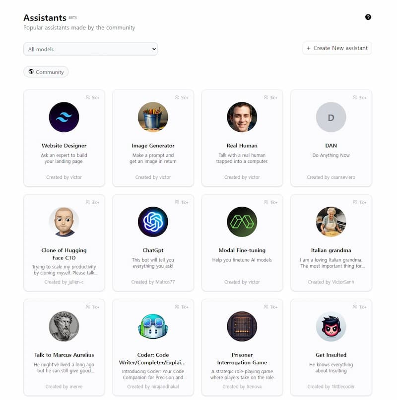 무료 맞춤 GPT 지원: HuggingFace Assistants, 유료 ChatGPT 플러스에 도전장